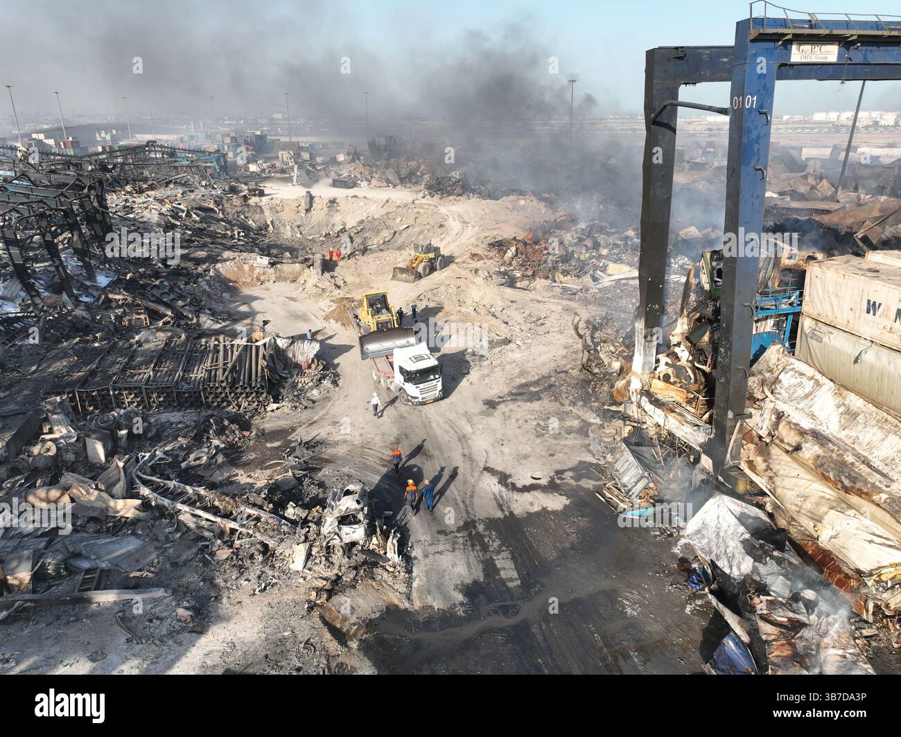 Drone photo captured on May 2, 2025, reveals the aftermath of the April ...