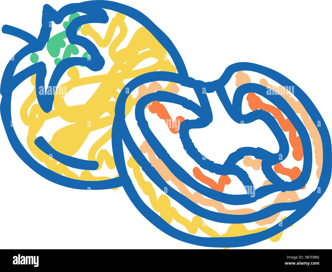 yellow tomato icon doodle illustration Stock Vector Image & Art - Alamy