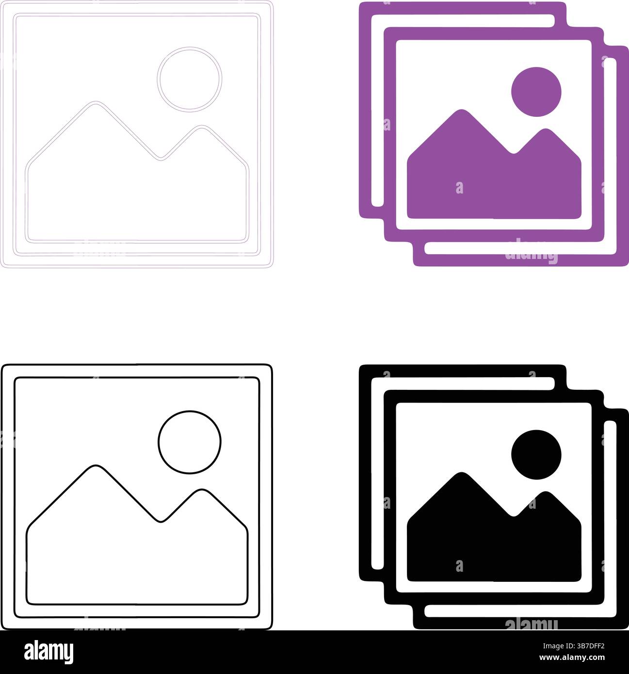 Varied Image Placeholder Icon Styles Collection Stock Vector Image ...