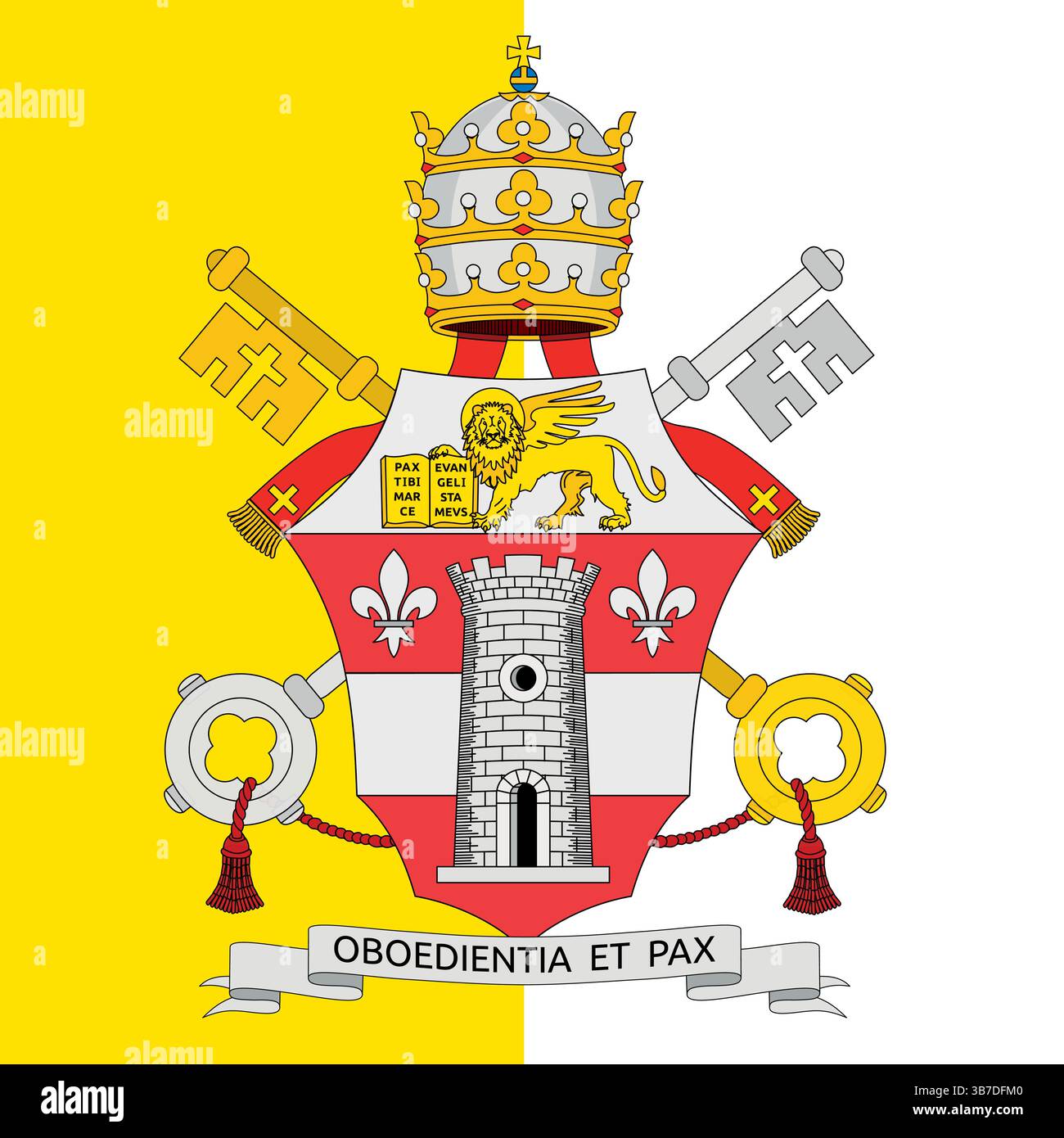 Coat of arms of Pope Pope John XXIII, Bishop of Rome, 1958-1963, on the ...