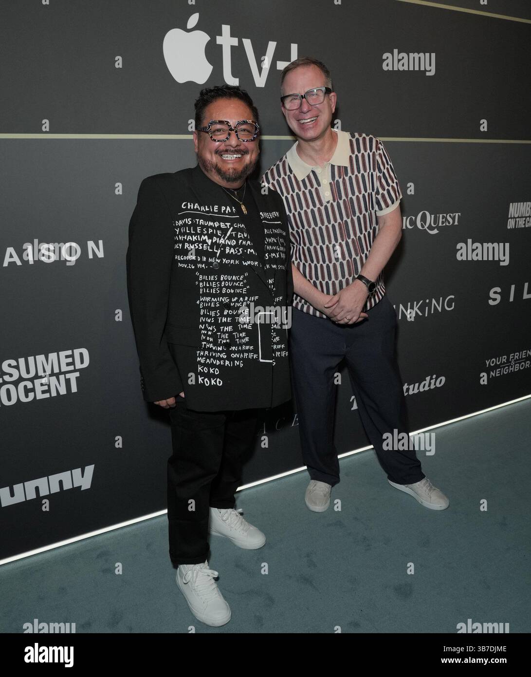 Los Angeles, USA. 05th May, 2025. (L-R) George Guzman and guest arrives ...