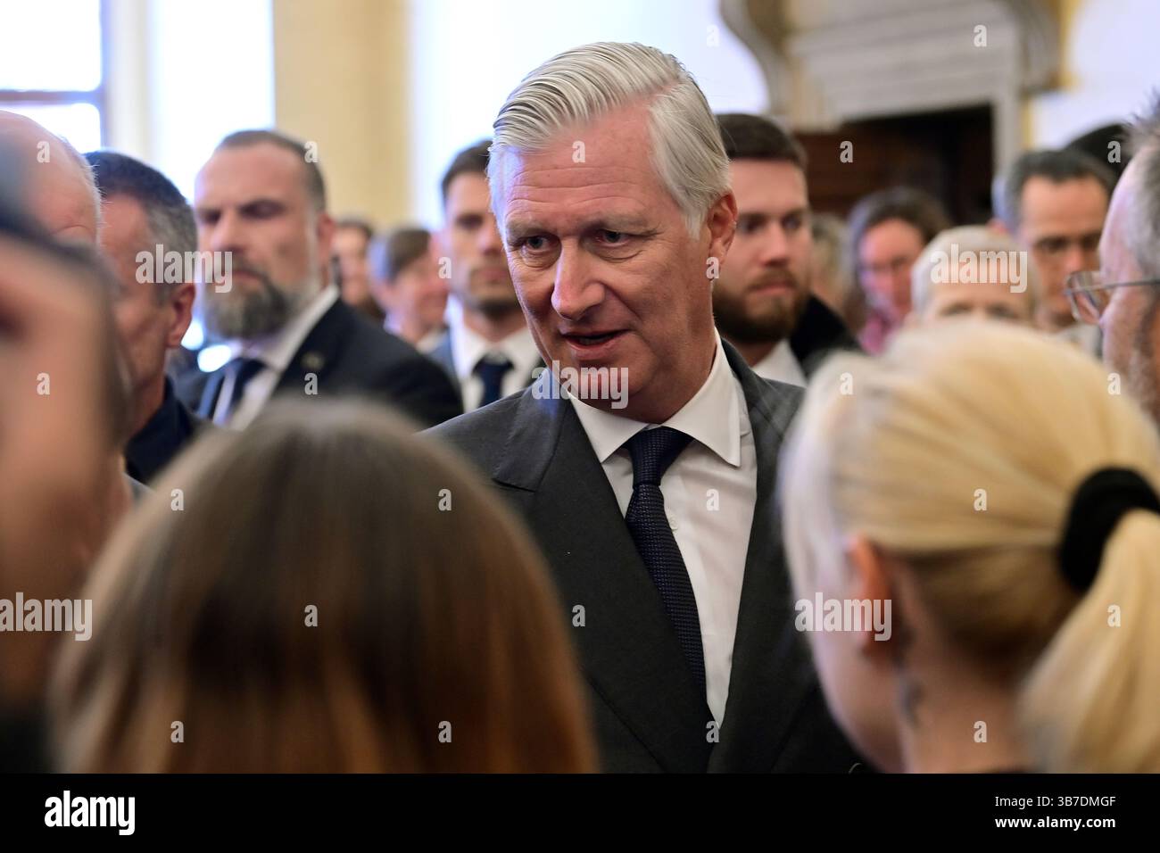 Pilsen, Czech Republic. 06th May, 2025. King of Belgium Philippe meets ...