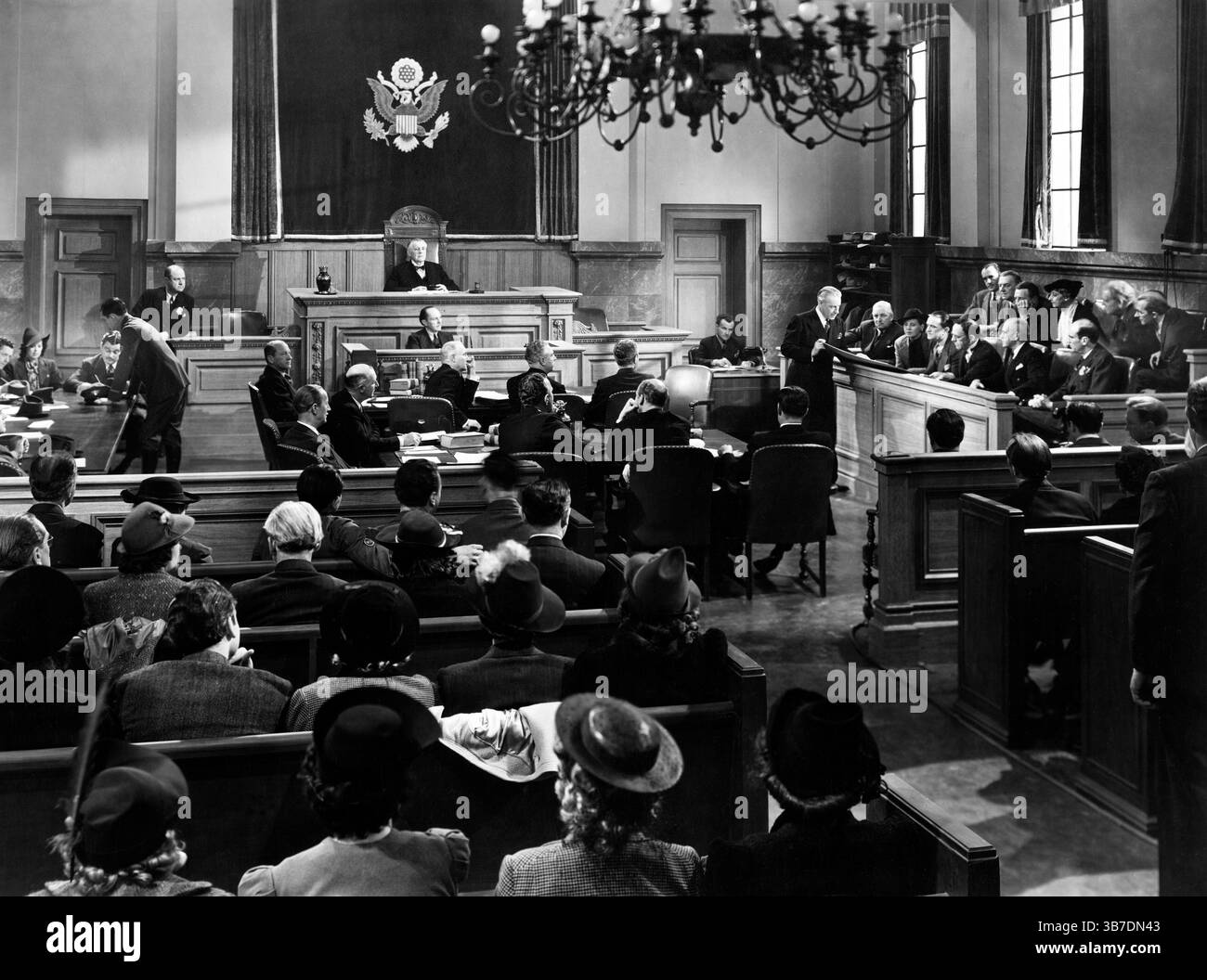 April 13, 2023, USA: Courtroom scene, on-set of the film, ''Confessions ...