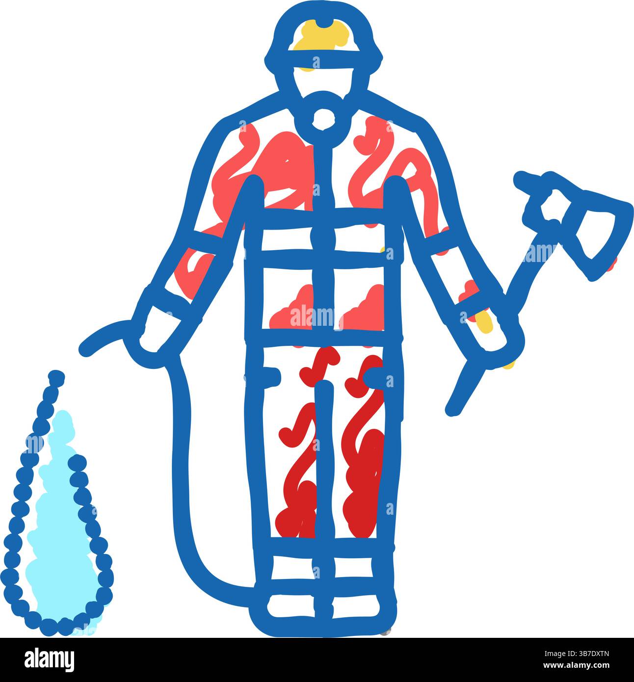 firefighter emergency worker icon doodle illustration Stock Vector ...