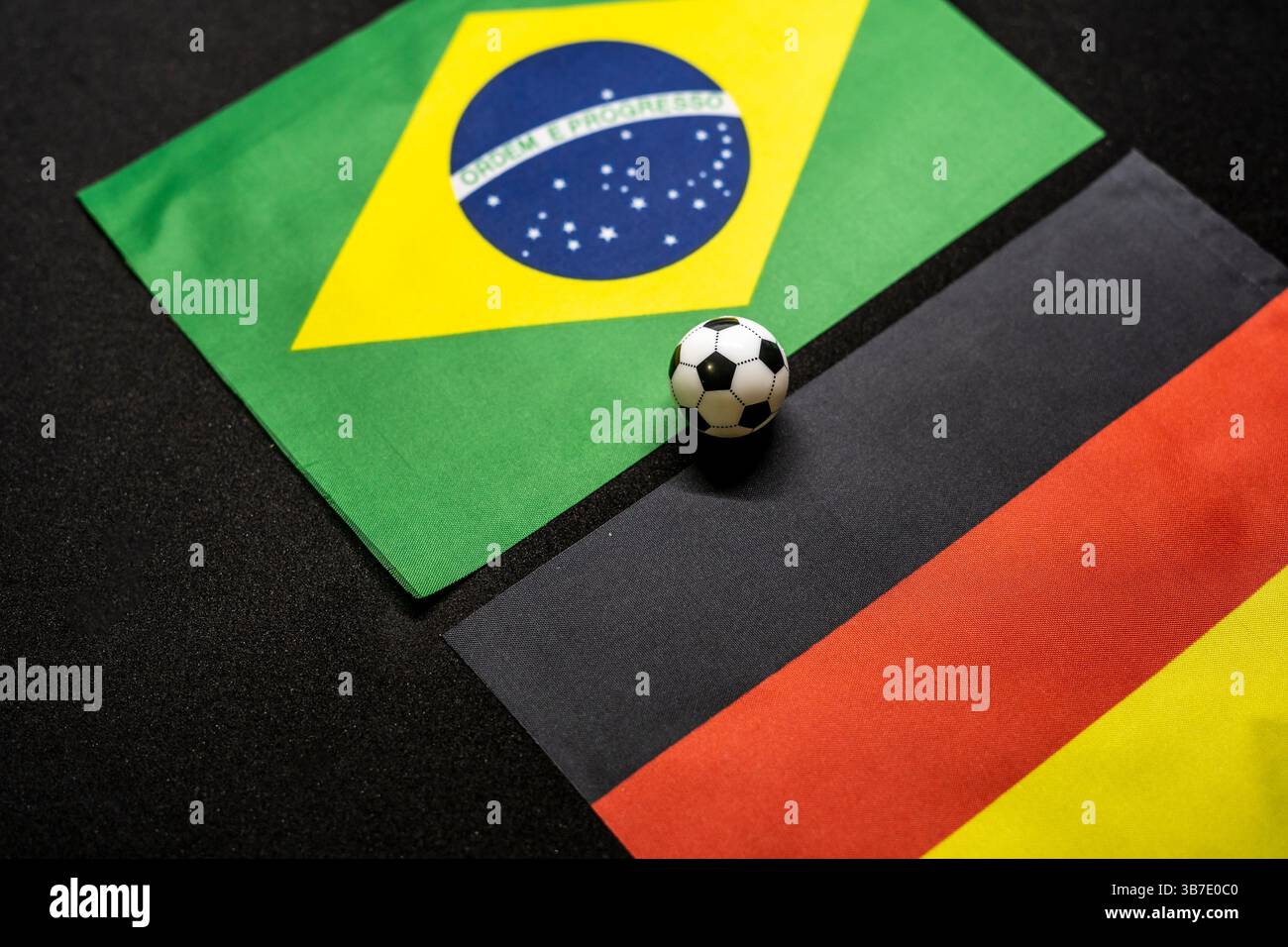 Brazil vs Germany, Football match with national flags Stock Photo - Alamy