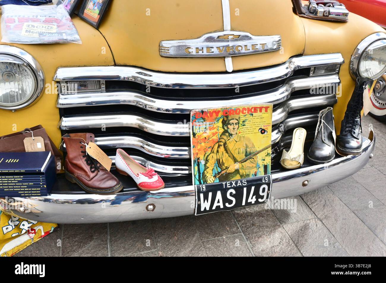 A Vintage Yellow American Car at The Classic Car Boot Sale, Kings Cross ...