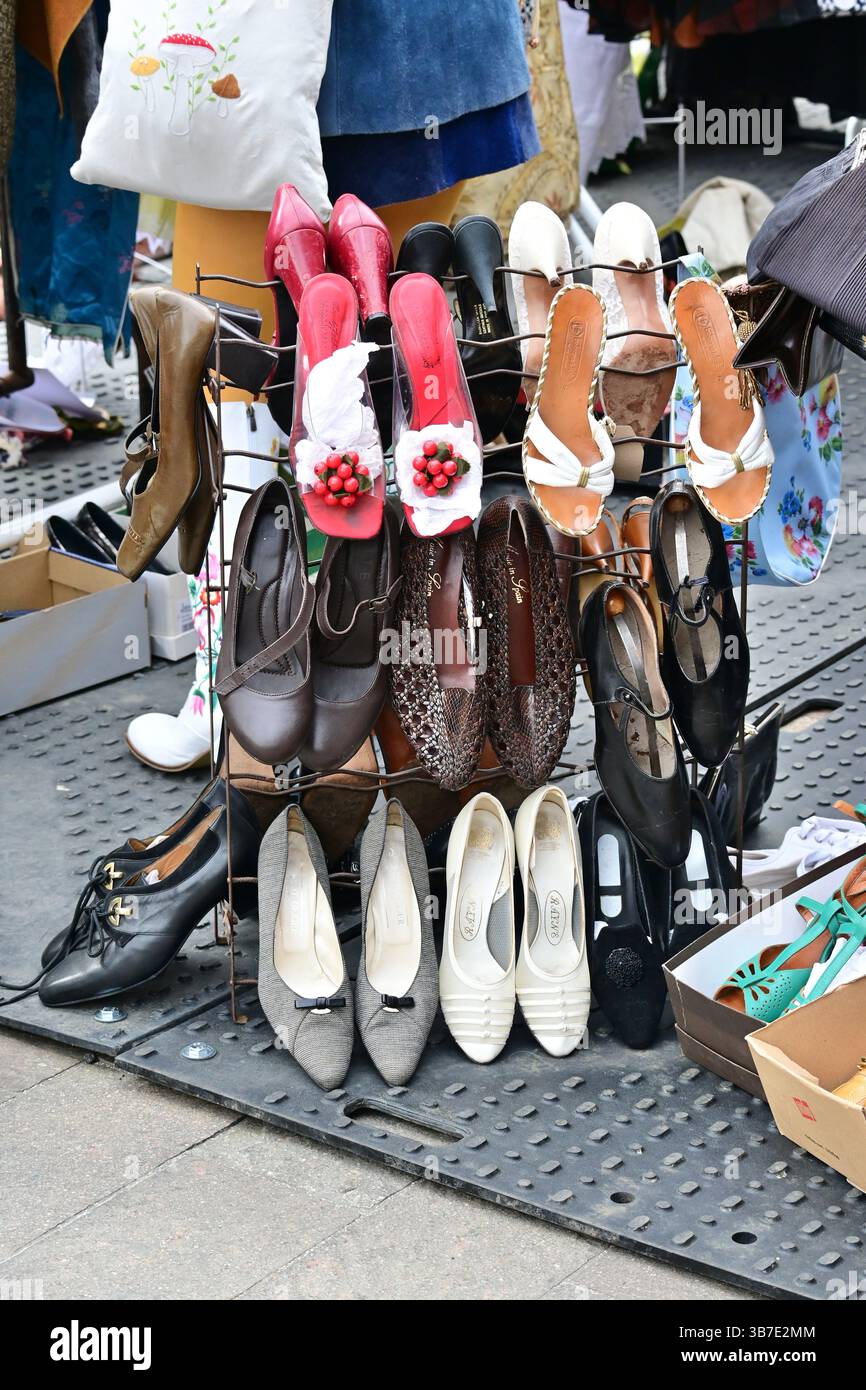 A Stall of Retro Shoes at The Classic Car Boot Sale, Kings Cross ...