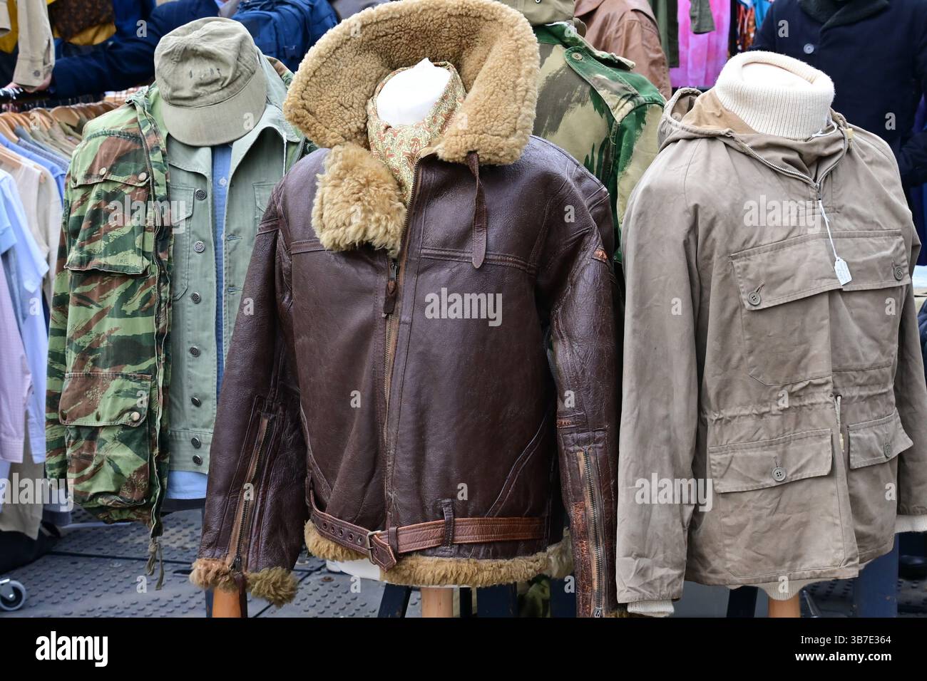 Vintage Coats at The Classic Car Boot Sale, Kings Cross, London Stock ...