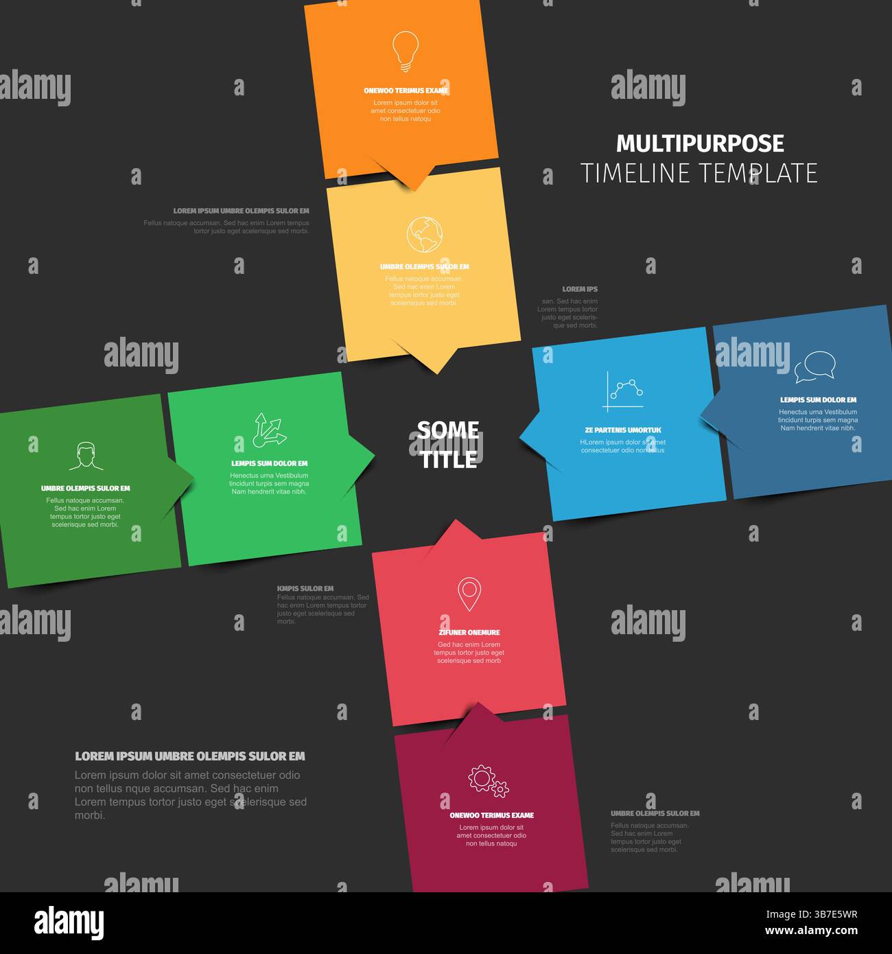 A multipurpose mosaic timeline template ideal for planning or ...