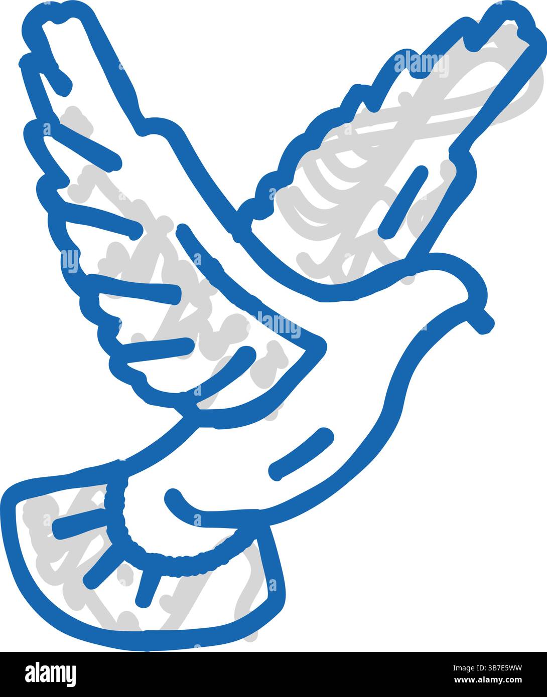 flying dove icon doodle illustration Stock Vector Image & Art - Alamy