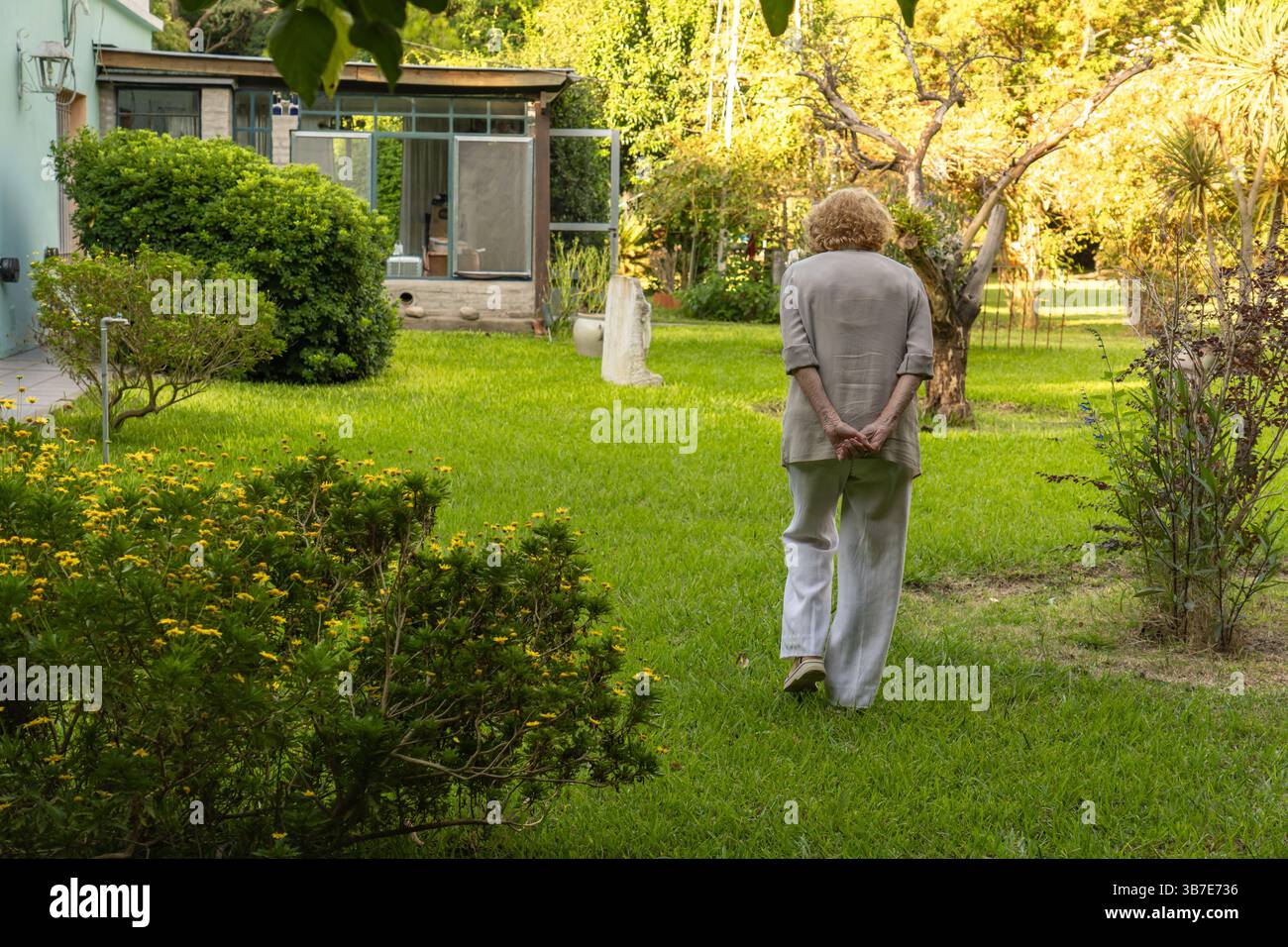Walking through backyard garden hi-res stock photography and images - Alamy