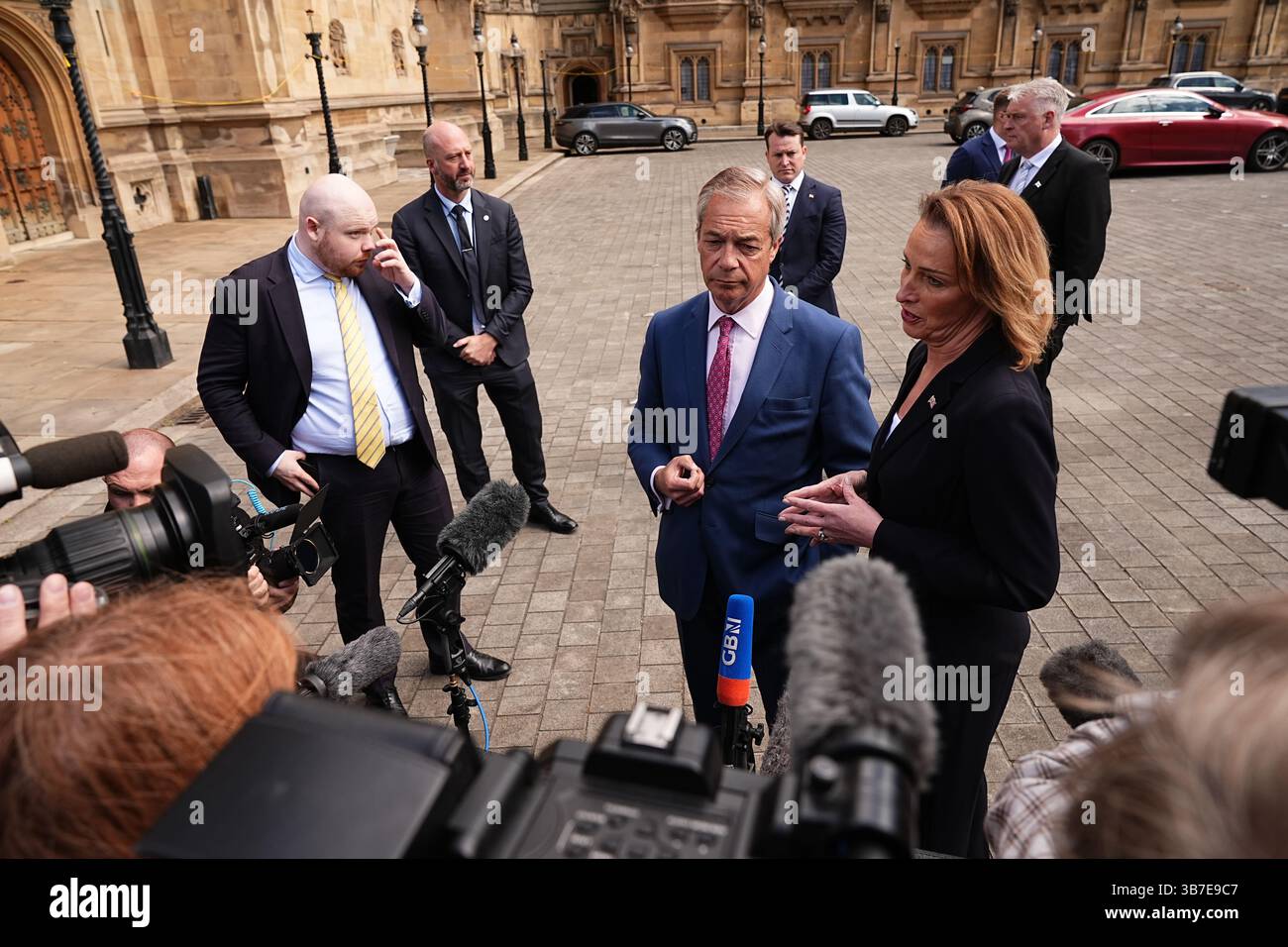 Sarah Pochin, the newly elected MP for Runcorn and Helsby, joins her ...