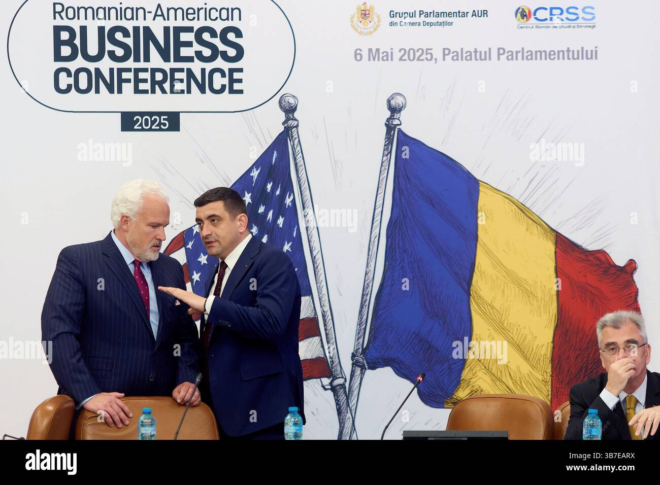 Bucharest, Romania. 6th May, 2025: George Simion (C), president of the ...