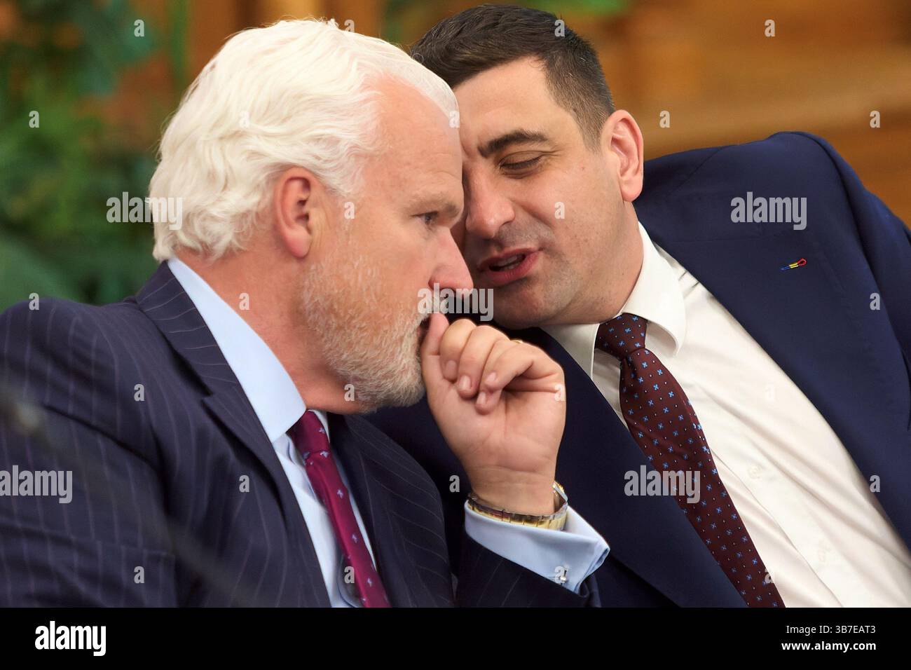 Bucharest, Romania. 6th May, 2025: George Simion (R), president of the ...