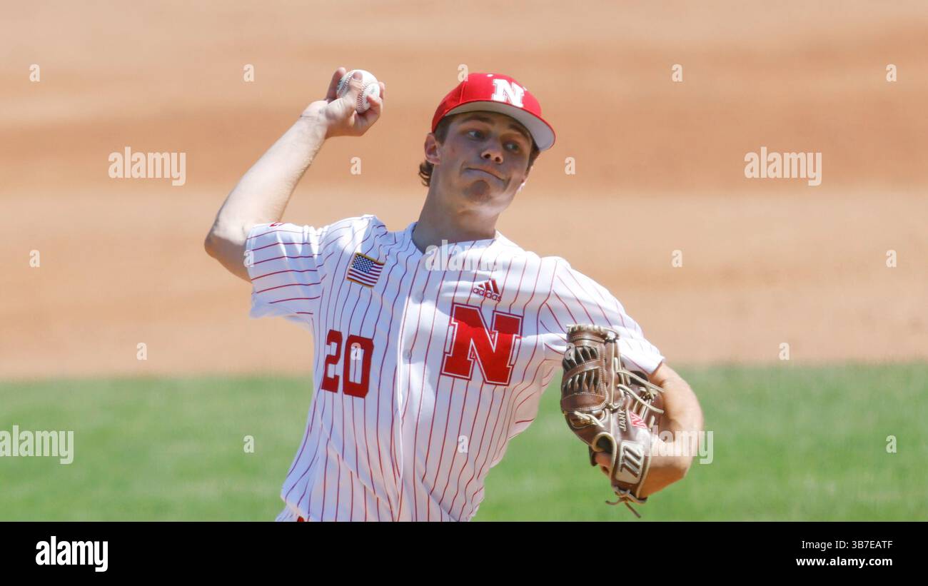 Nebraska pitcher Ty Horn (20) during an NCAA baseball game against ...