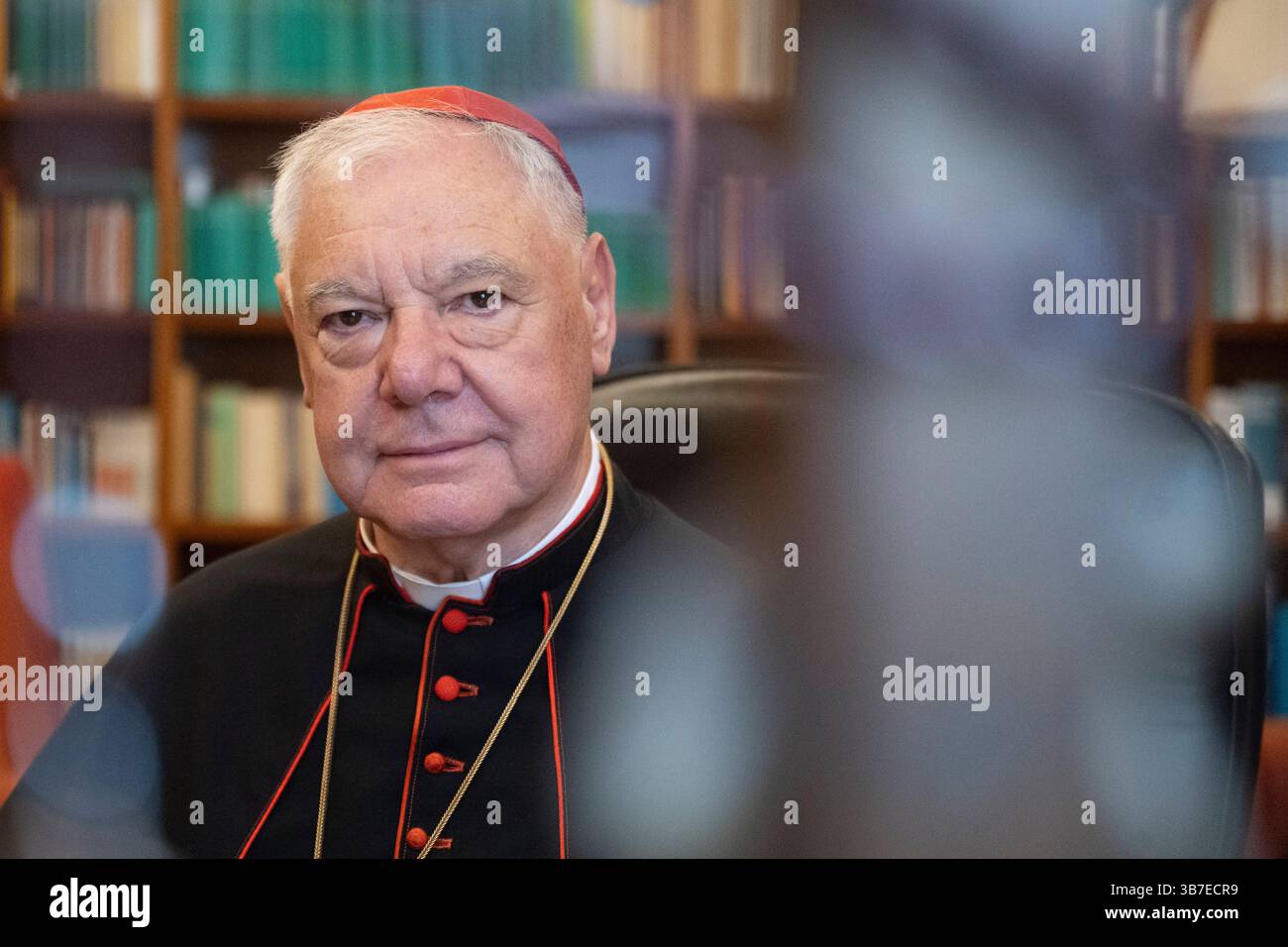 Rom, Italy. 06th May, 2025. German Cardinal Gerhard Ludwig Müller sits ...
