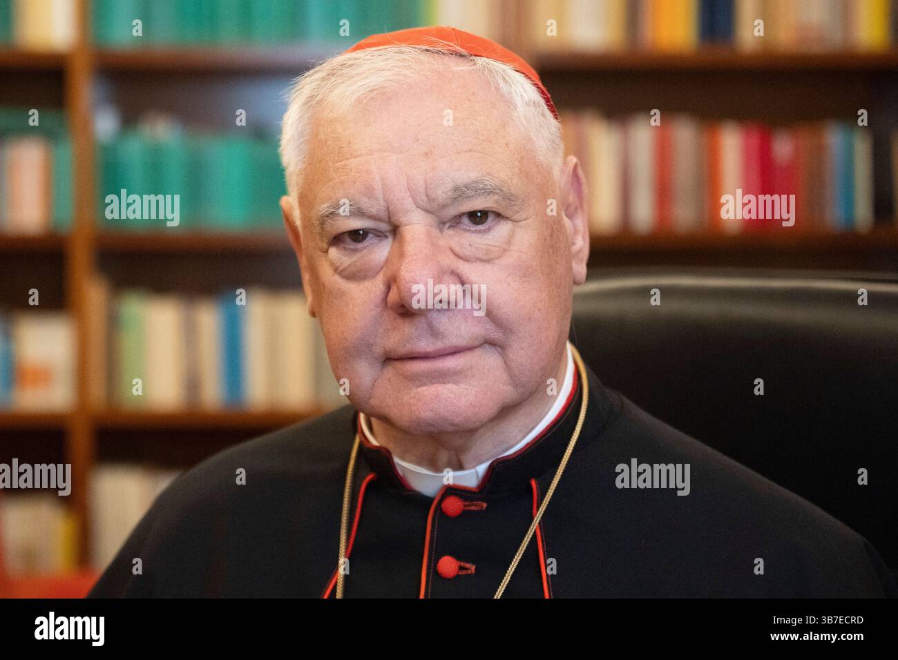 Rom, Italy. 06th May, 2025. German Cardinal Gerhard Ludwig Müller sits ...