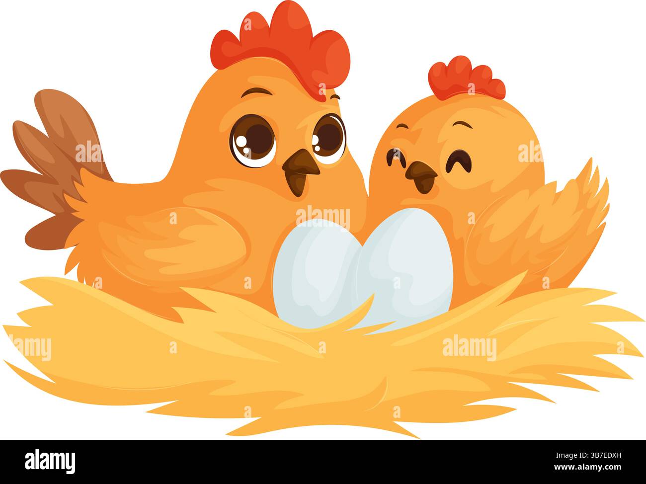 Cute cartoon chickens family animated hi-res stock photography and ...
