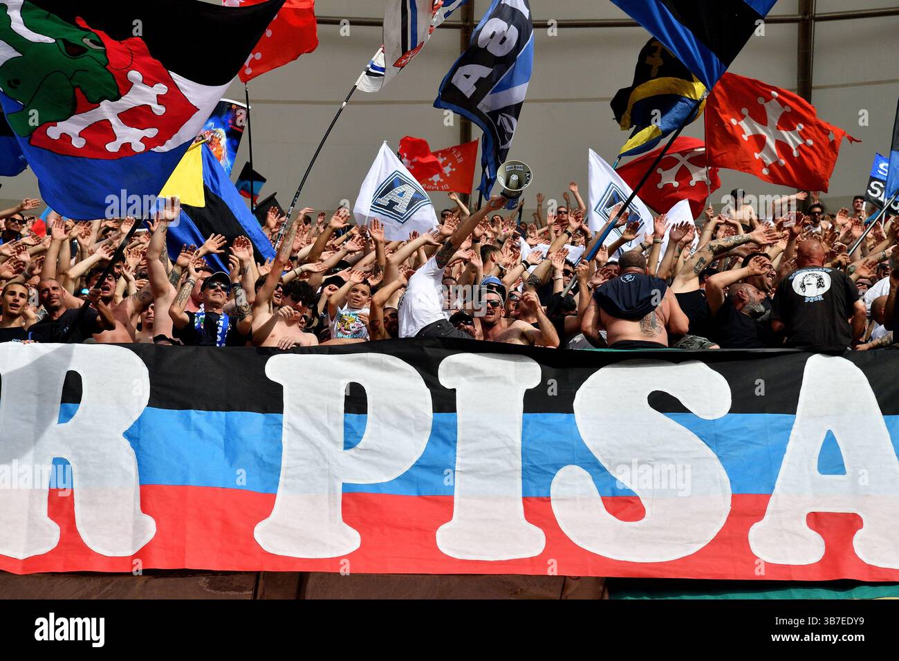 Bari, Italy. 06th May, 2025. Fans of Pisa during SSC Bari vs AC Pisa ...