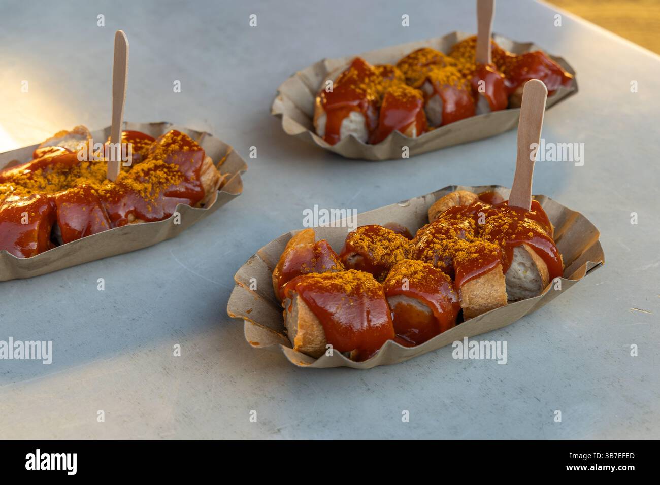 Berlin currywurst on table hi-res stock photography and images - Alamy