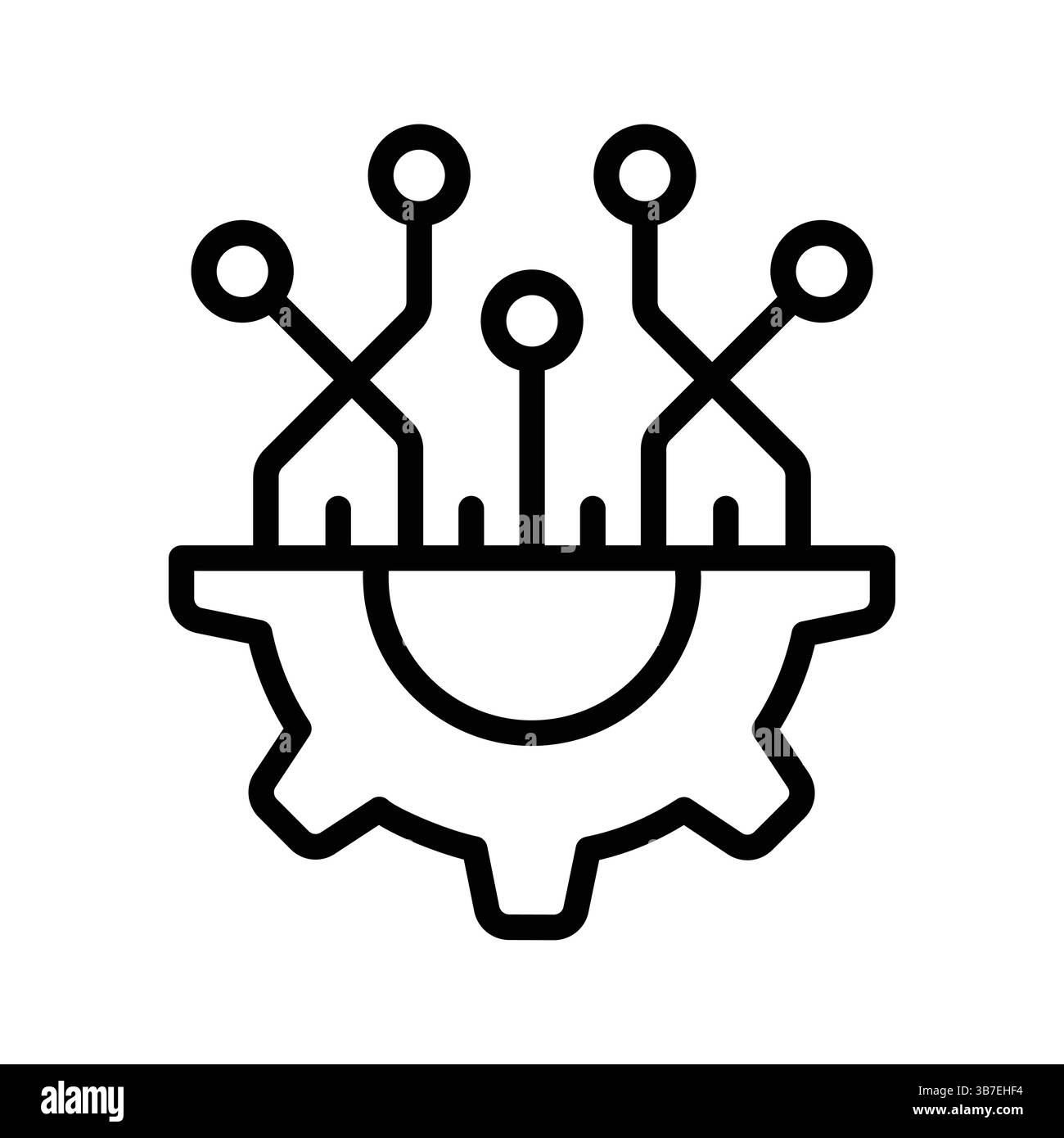Gear with circuits representing automating and mechanical processes vector design Stock Vector ...