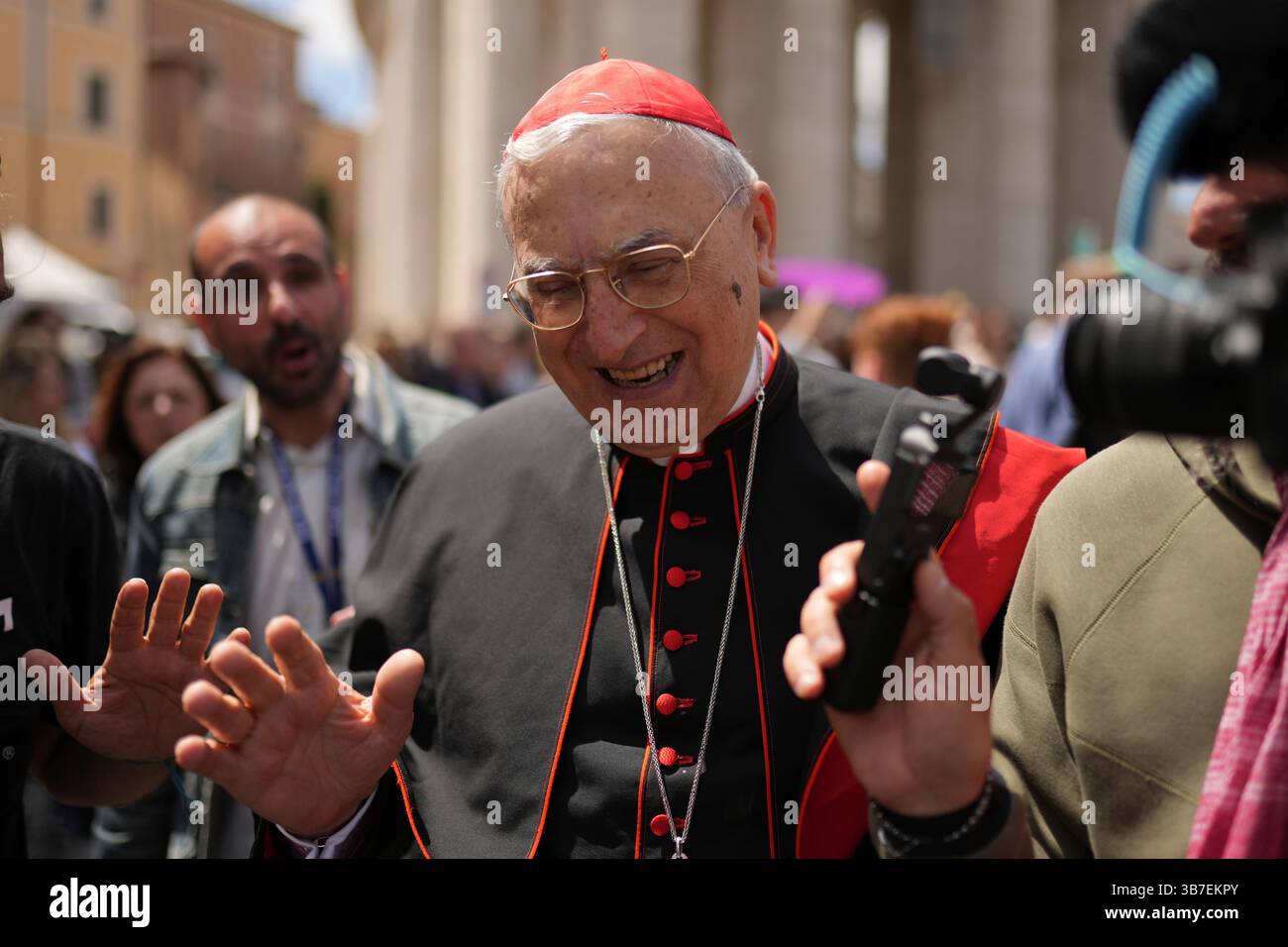 Cardinal Mario Zenari is approached by reporters as he leaves after a ...