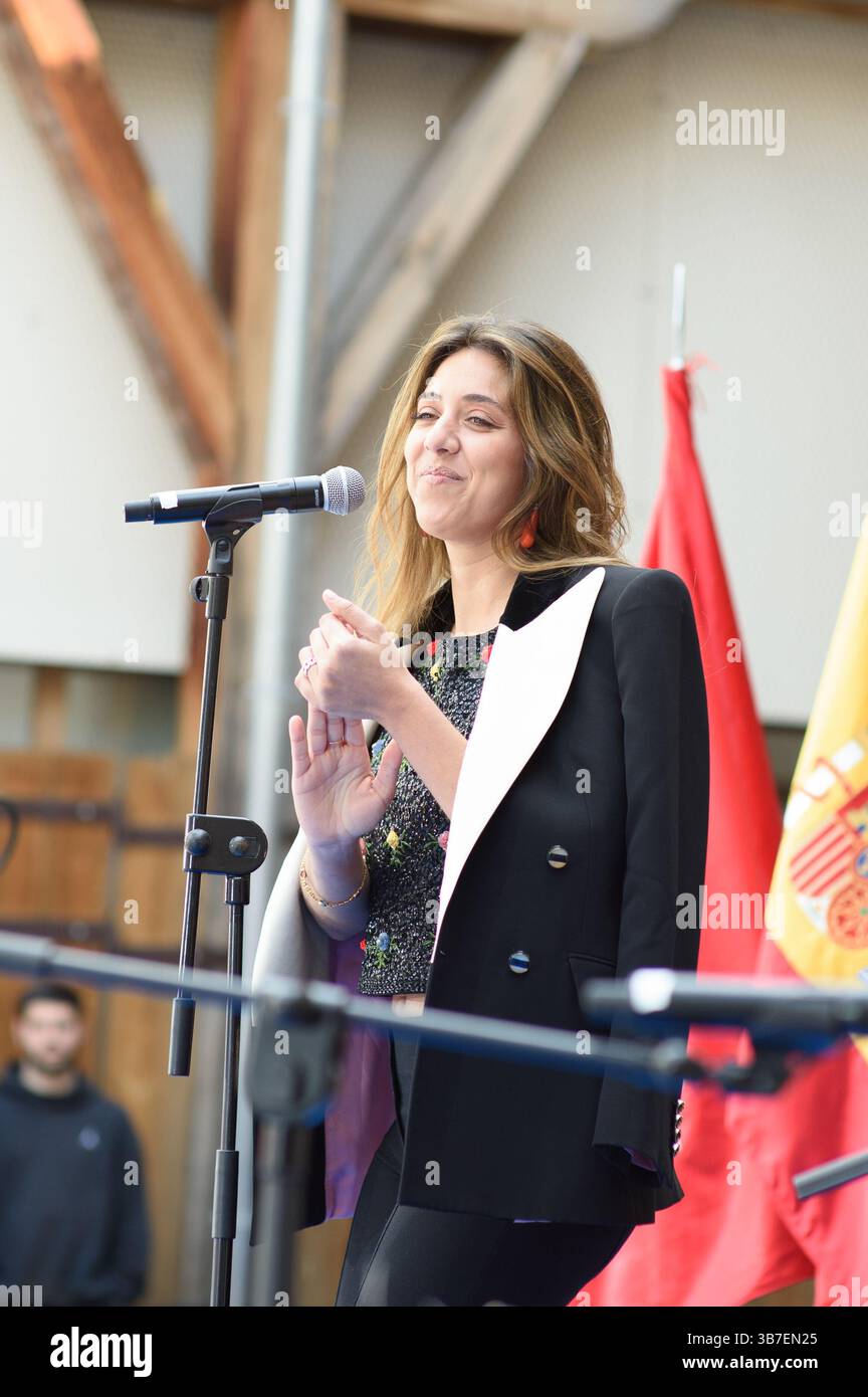 Singer Maria Carmona performs during the presentation of the program of ...