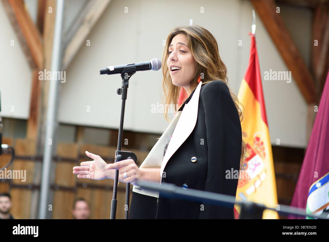 Singer Maria Carmona performs during the presentation of the program of ...