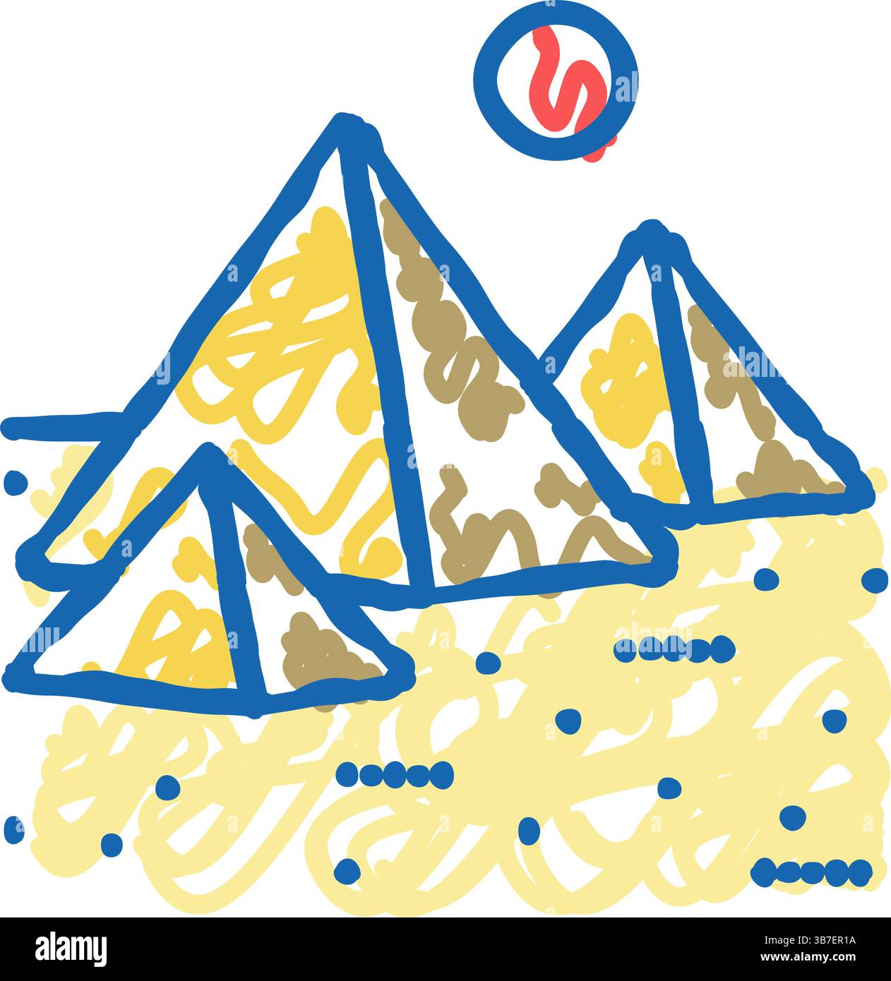 pyramid egypt construction icon doodle illustration Stock Vector Image ...