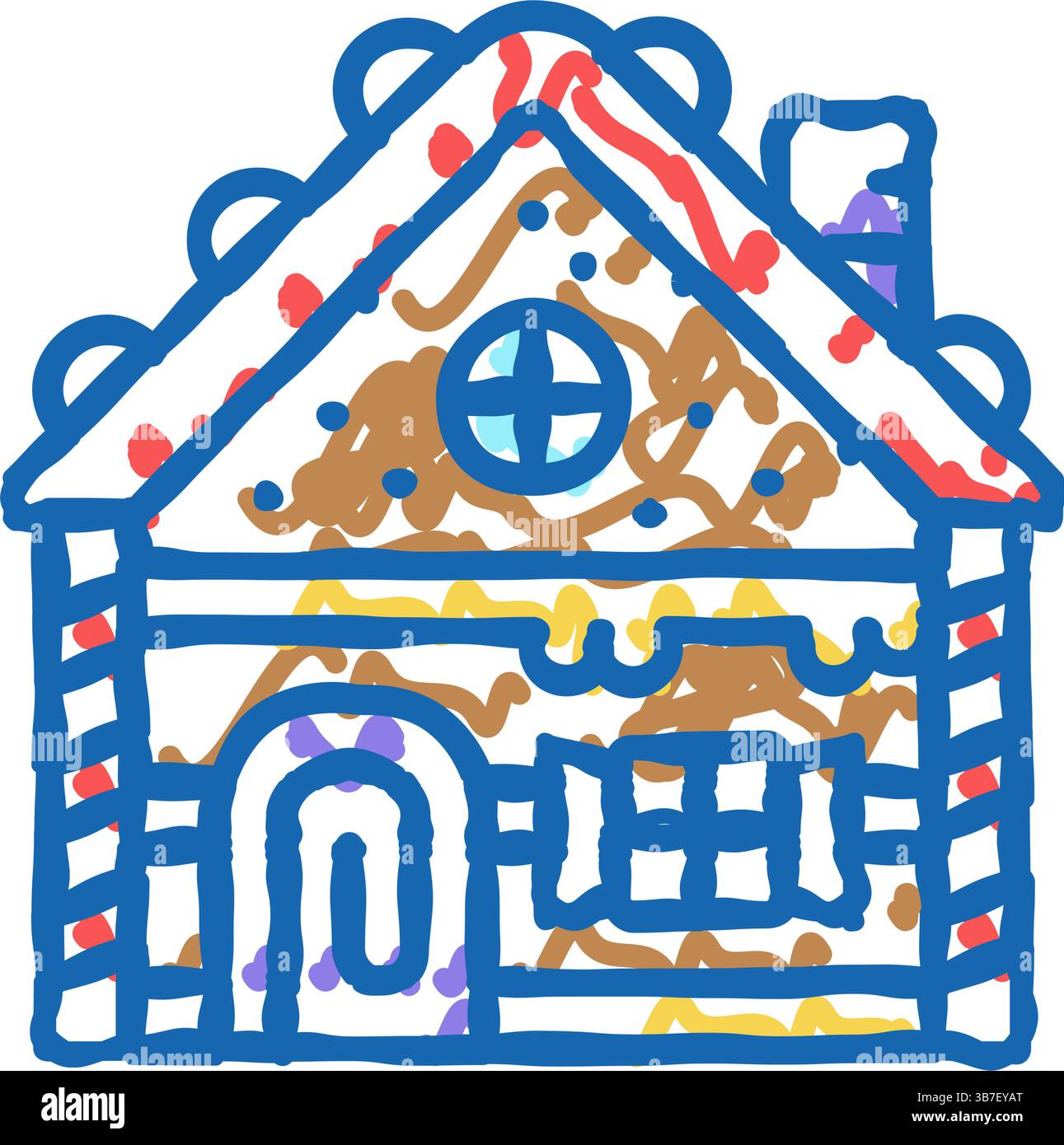 gingerbread house icon doodle illustration Stock Vector Image & Art - Alamy