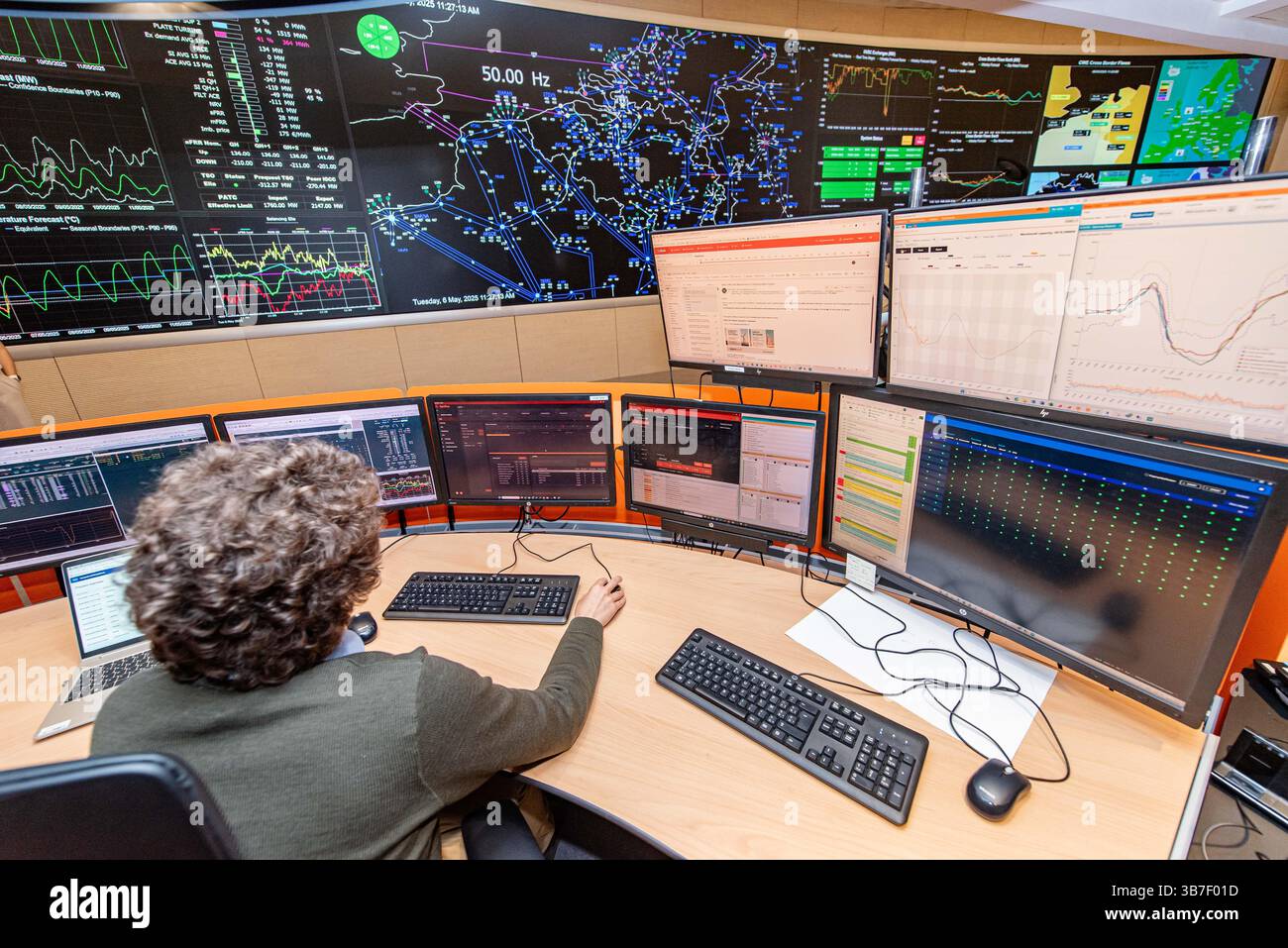Brussels, Belgium. 06th May, 2025. A man working in the main control ...