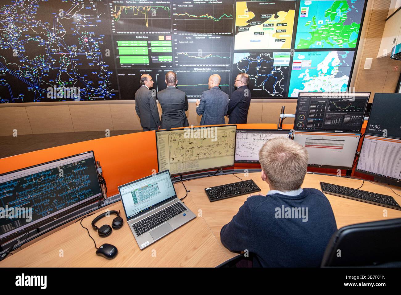 Brussels, Belgium. 06th May, 2025. A man working in the main control ...