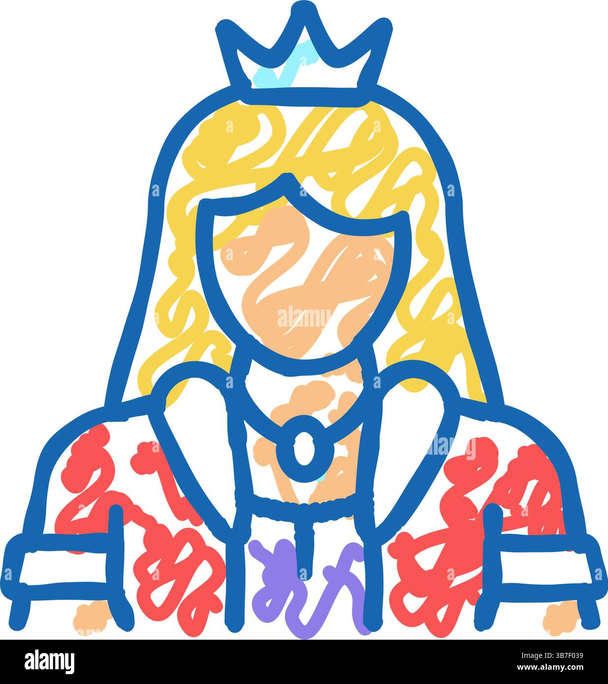 princess fairy tale icon doodle illustration Stock Vector Image & Art - Alamy