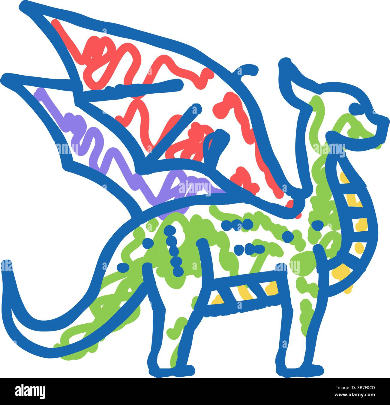 dragon fairy tale animal icon doodle illustration Stock Vector Image ...