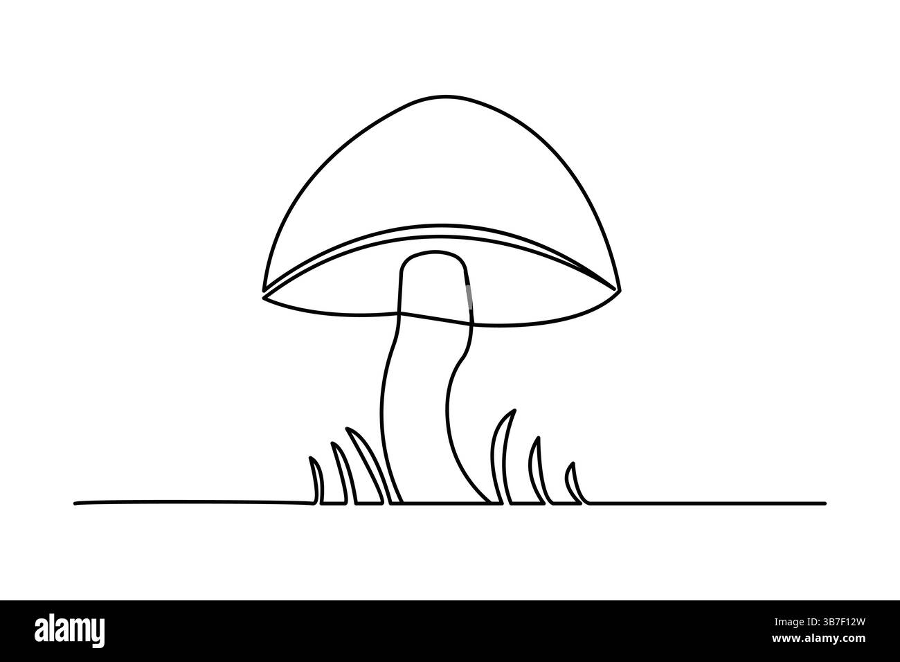 Continuous one line mushroom Black and White Stock Photos & Images - Alamy