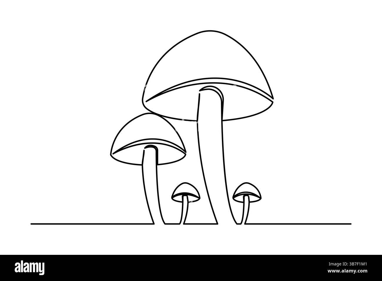 Continuous one line mushroom Black and White Stock Photos & Images - Alamy