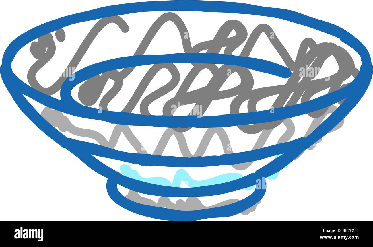noodle bowl icon doodle illustration Stock Vector Image & Art - Alamy