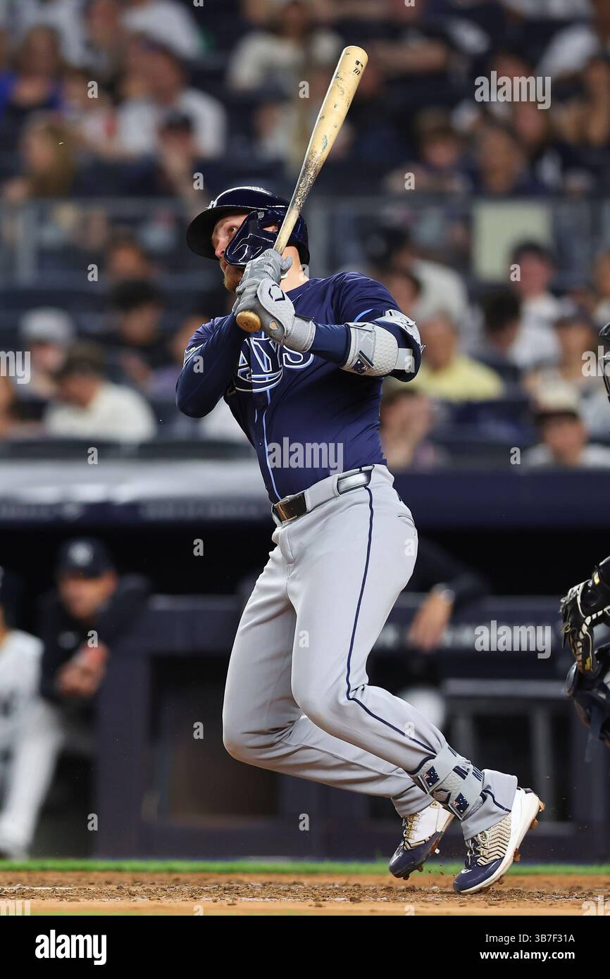 BRONX, NY - MAY 02: Curtis Mead #25 of the Tampa Bay Rays at bat during ...
