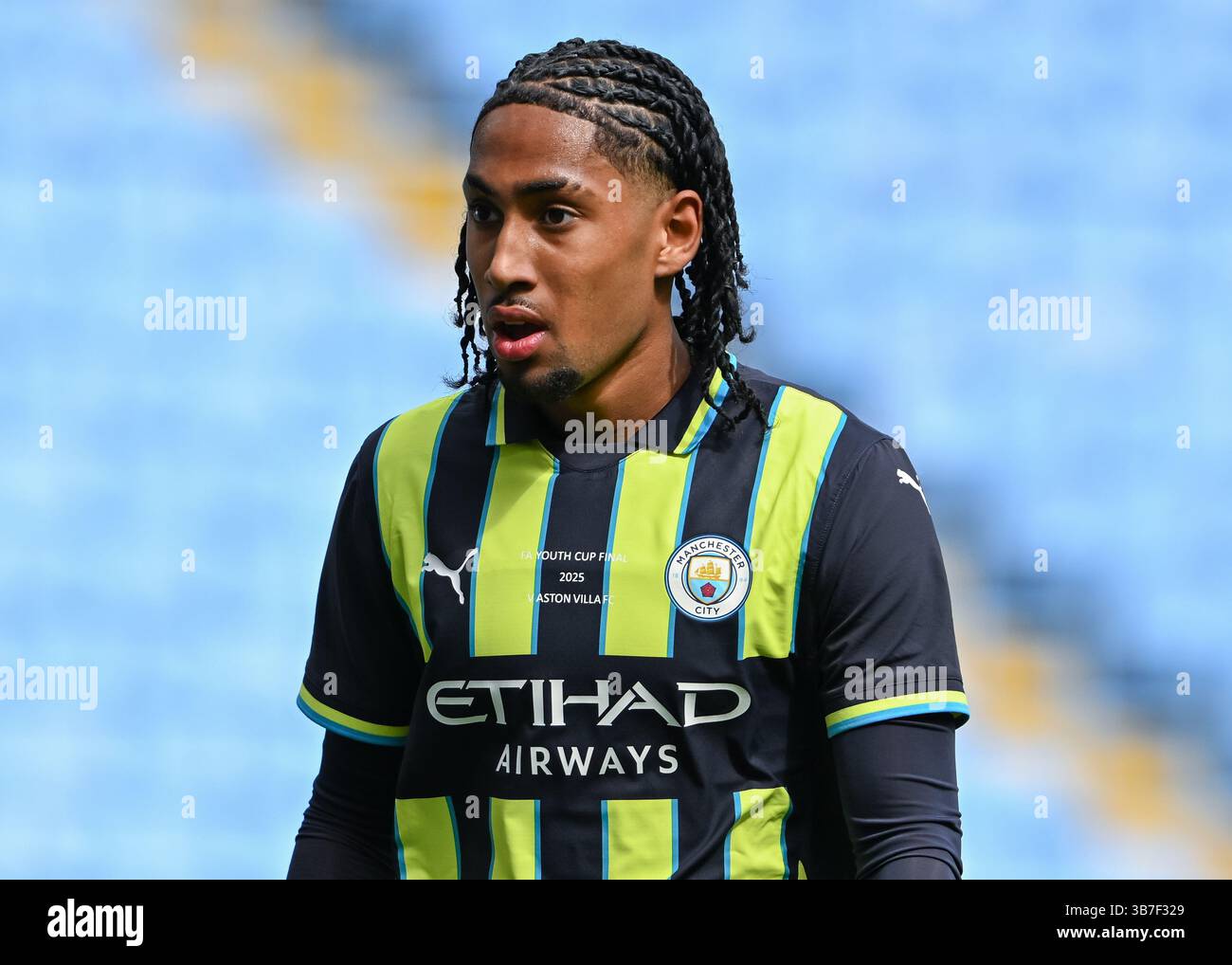 Birmingham, UK. 5th May, 2025. Kaden Braithwaite of Manchester City ...
