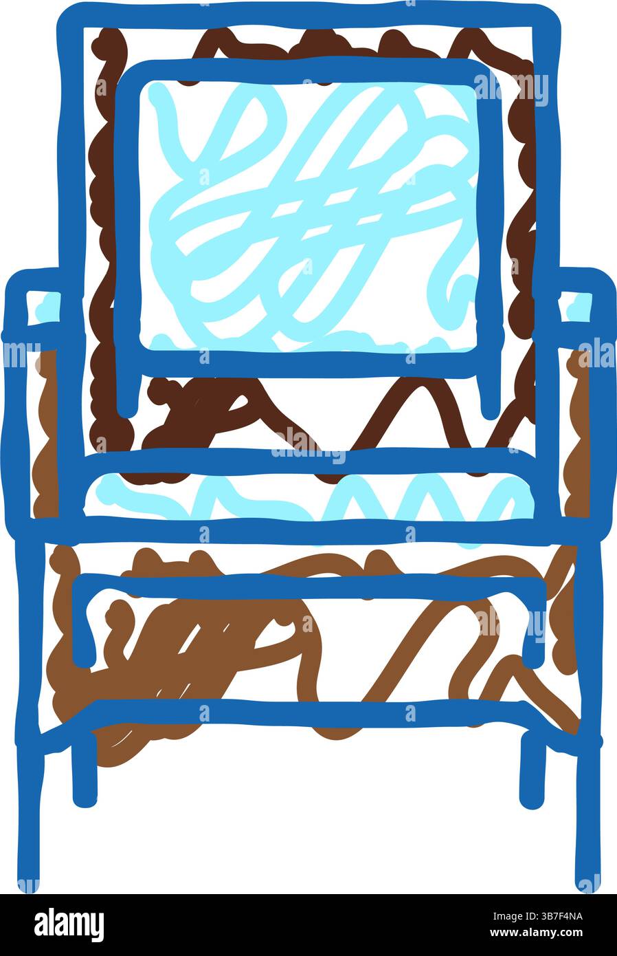 rattan patio chair icon doodle illustration Stock Vector Image & Art ...