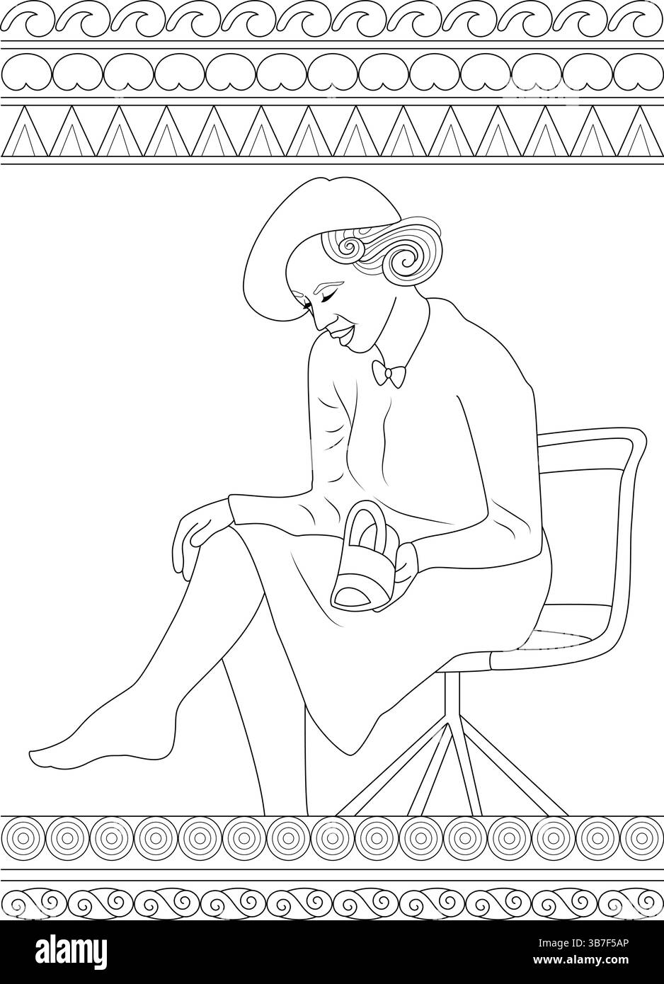 Line old woman in Black and White Stock Photos & Images - Alamy