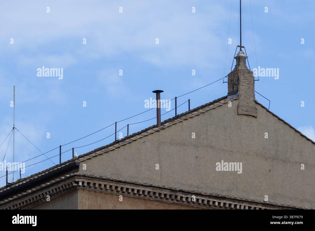 Rome, Italy. 06th May, 2025. The Chimney of the Sistine Chapel in Rome ...