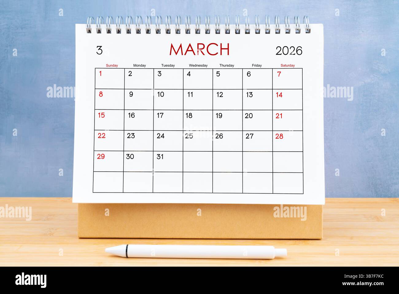 March 2026 monthly calendar hi-res stock photography and images - Alamy
