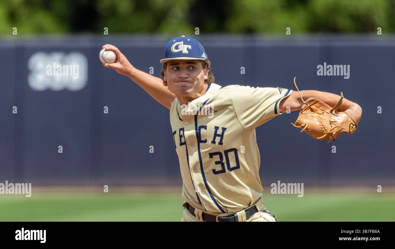 Georgia Tech pitcher Porter Buursema (30) during an NCAA baseball game ...