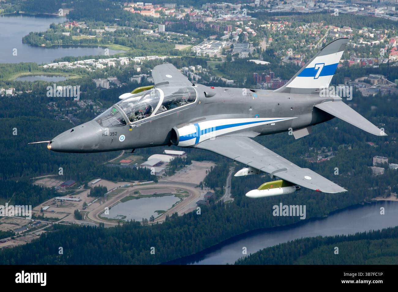 A Finnish Air Force British Aerospace Hawk Mk.51A, registered HW-352, is seen in flight. This ...