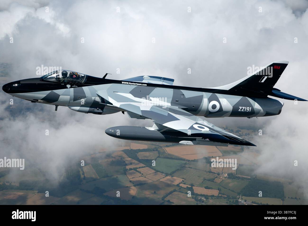 The UK Air Force Hawker Hunter F58 (Reg. ZZ191) is a British-made jet ...