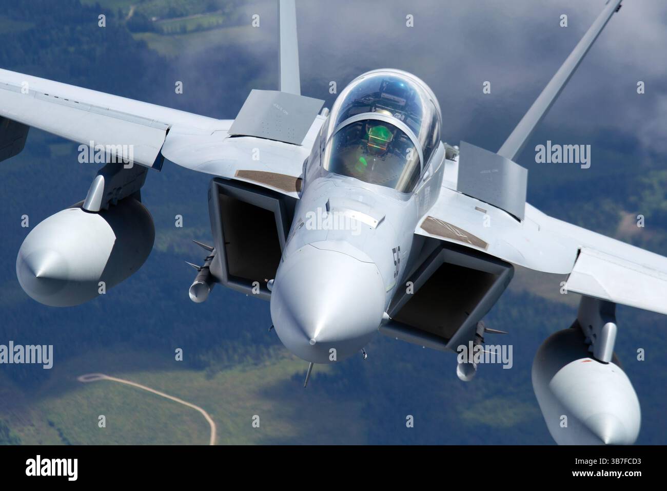 The U.S. Navy Boeing EA-18G Growler, registration 516, is an electronic ...