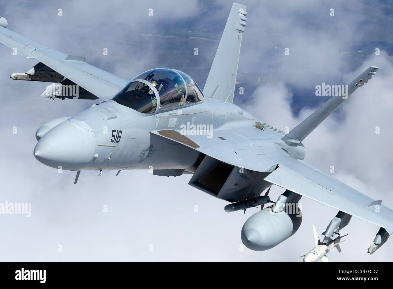 The U.S. Navy’s Boeing EA-18G Growler, registered 516, is a powerful ...