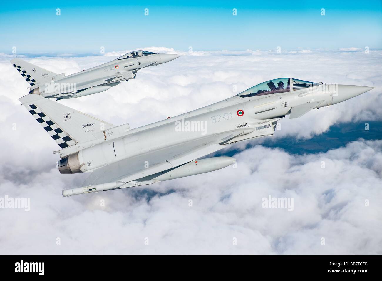 Two Italian Air Force Eurofighter EF-2000 Typhoons, registrations 37-01 ...