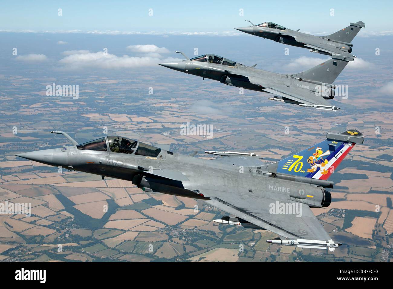 The French Navy Dassault Rafale M, registrations 5, 6, and 23, are ...